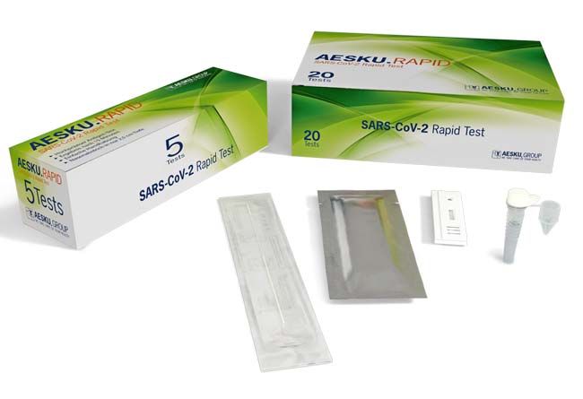 Aesku Rapid Sars-CoV-2 Antigen Schnelltest 5 Stk. - Packung - online ...